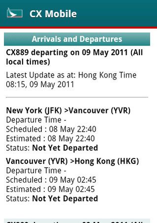 Cathay Pacific releases "CX Mobile" Android app - Executive Traveller