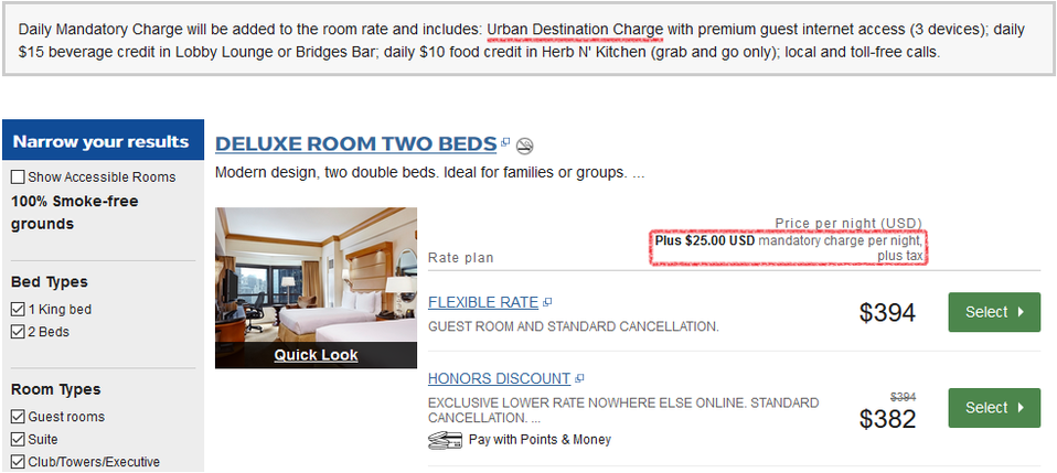 New York hotels now slugging travellers "urban destination fees ...